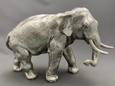 Large Silver ELEPHANT - TRUNK DOWN - STYLES SILVER of HUNGERFORD ...