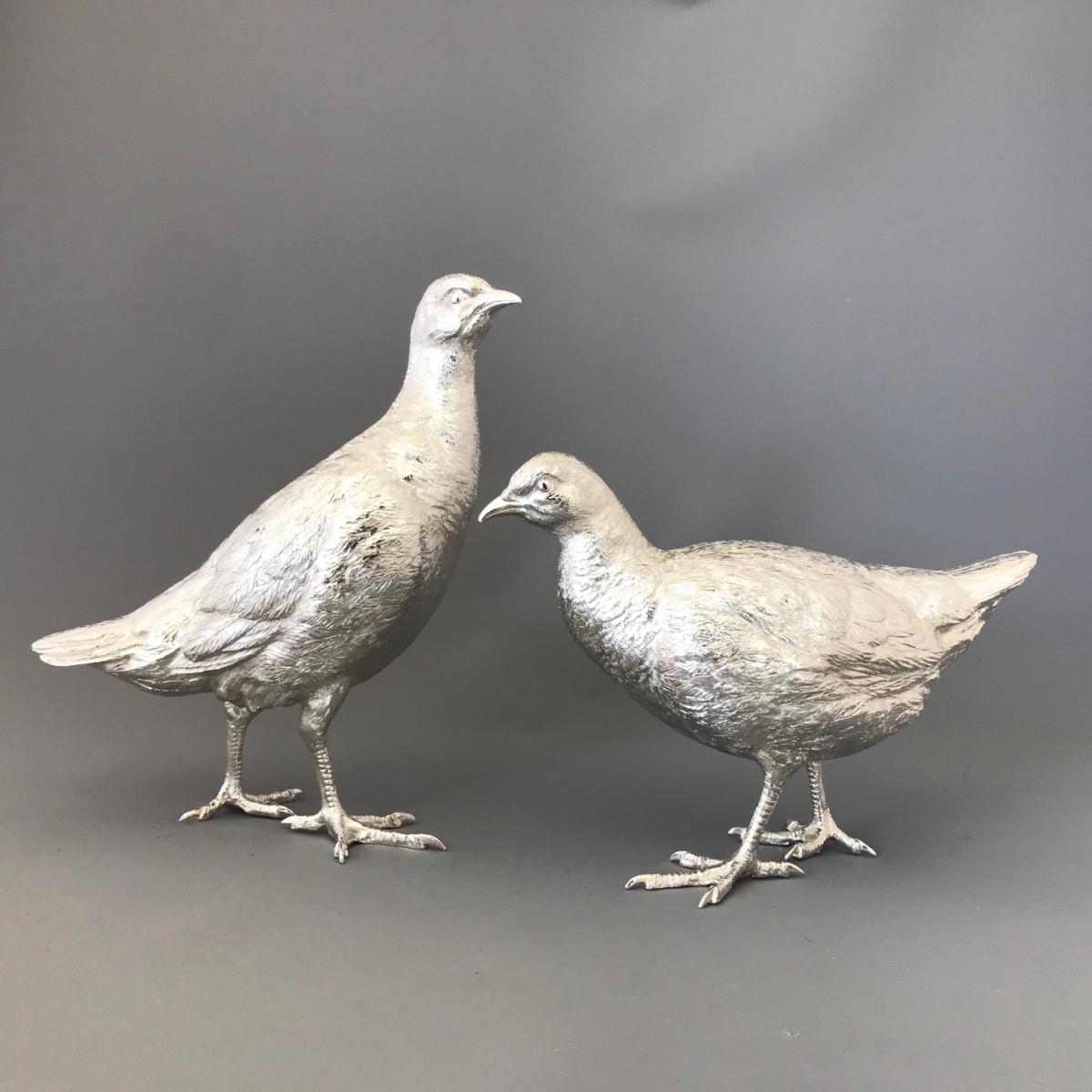 Large Pair Silver PARTRIDGE - STYLES SILVER of HUNGERFORD – Styles Silver