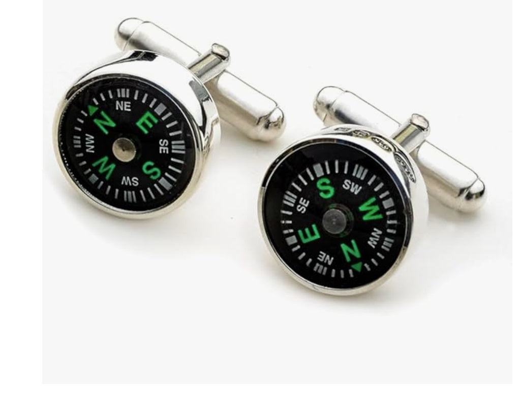 Silver CUFFLINKS - COMPASS - STYLES SILVER of HUNGERFORD – Styles Silver