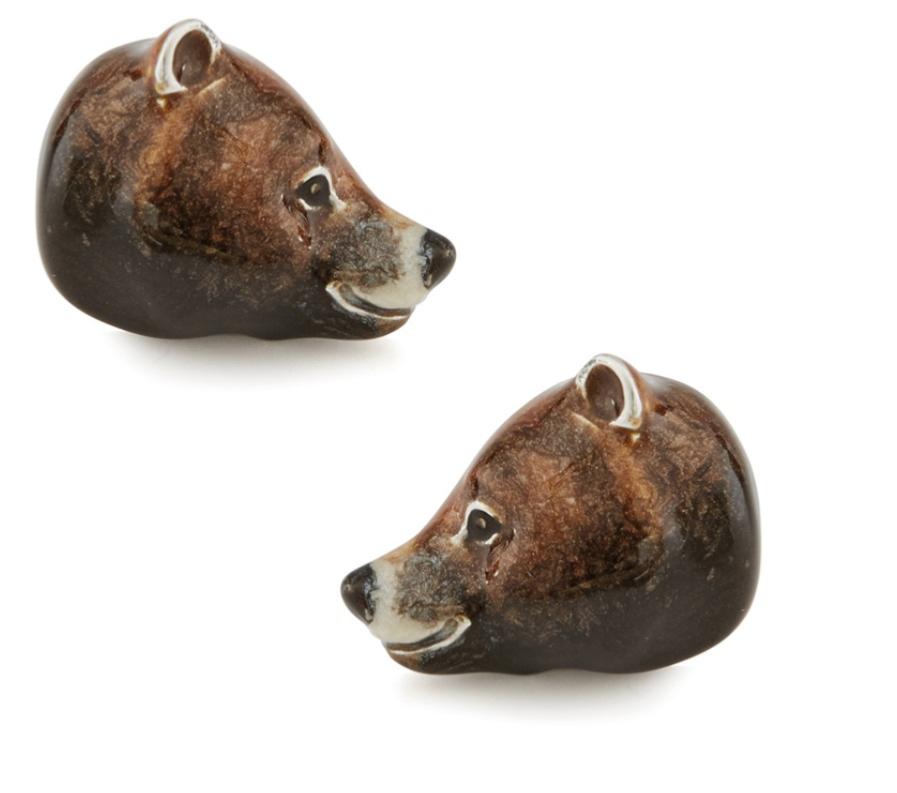 SATURNO Silver and Enamel BEAR CUFFLINKS - STYLES SILVER of HUNGERFORD ...