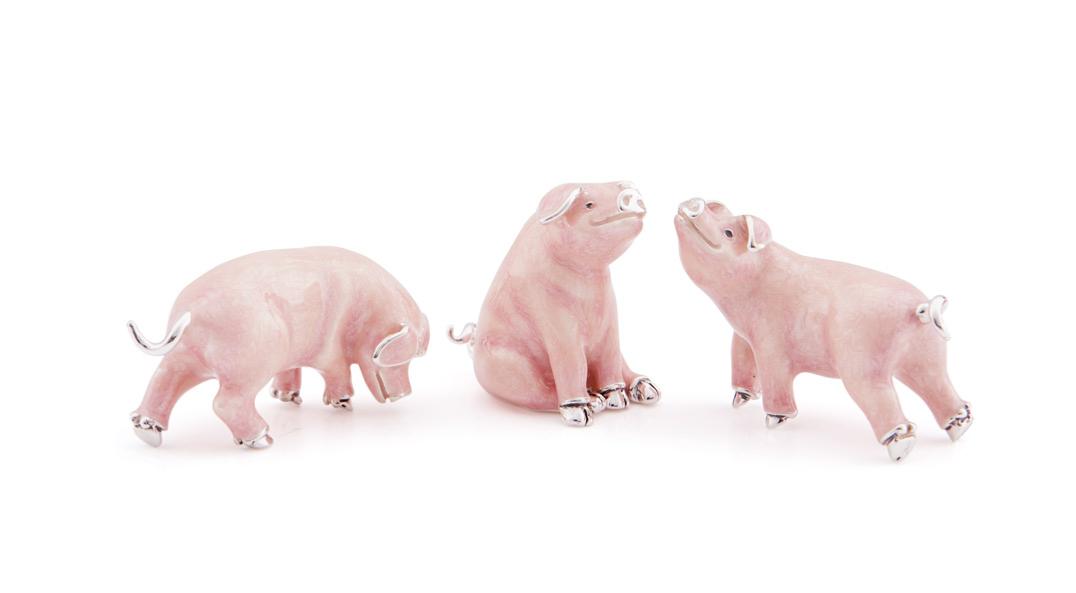 SATURNO Silver and Enamel PIGS - STYLES SILVER of HUNGERFORD – Styles ...